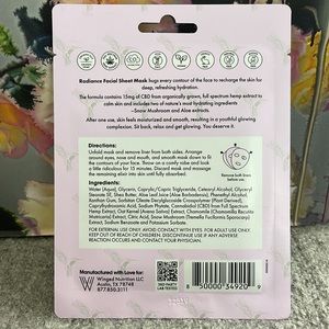 winged | Skincare | Winged Radiance Facial Sheet Mask New | Poshmark
